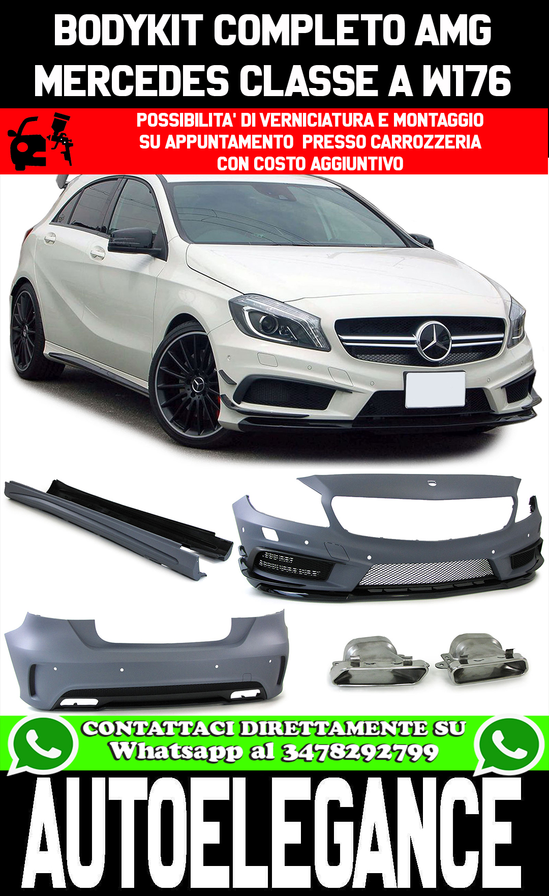 W176 amg body kit store